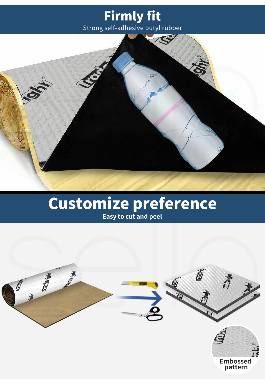 Sound Deadener Roll Butyl Rubber Car Insulation Mat Noise Proofing Heat ...