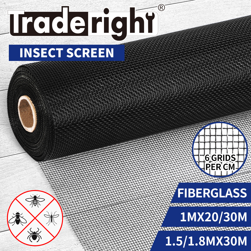 Traderight Insect Screen Mesh Flyscreen Doors Window Fly Net Fiberglass ...